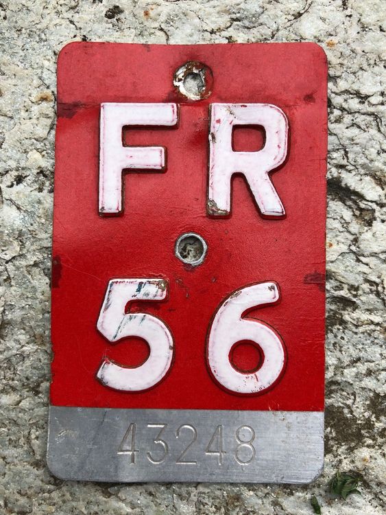 Plaque vélo FR 56 (Gebraucht) in Morrens VD für CHF 12 – mit Lieferung ...