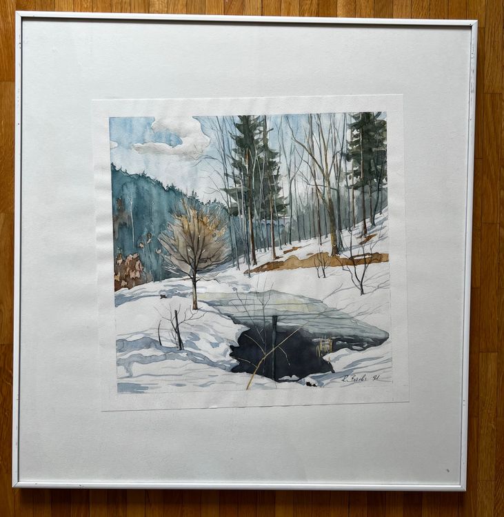 Aquarell von R. Basler, signiert | Kaufen auf Ricardo