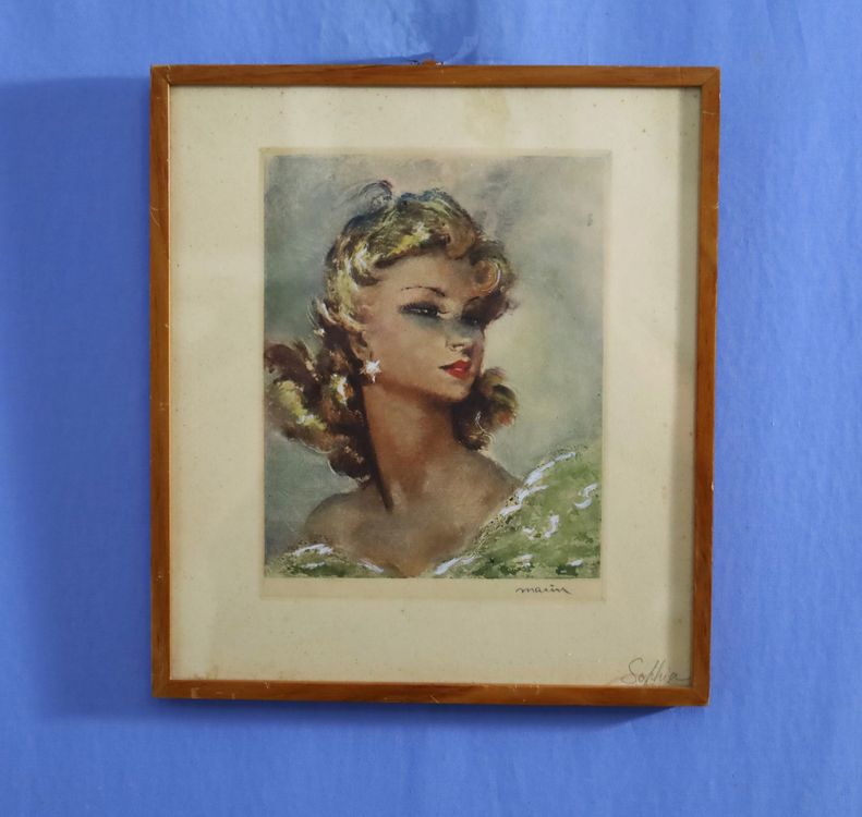 Marin, Radierung Frauenportrait, bez. Sophia, signiert (Gebraucht) in ...