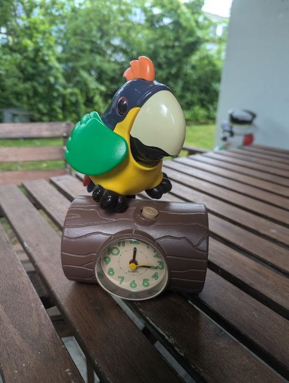 VINTAGE XONEX Squawking Parrot Alarm Clock 1992 READ (Gebraucht) in ...