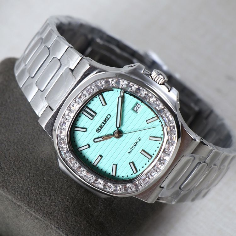 Seiko NH35 Nautilus Mod Tiffany Blue Diamond BRANDNEU! | Kaufen auf Ricardo