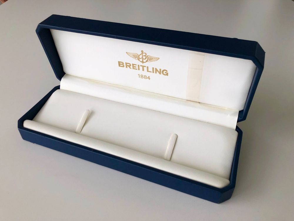 BREITLING long blue box with white velvet interior - 1990's (Gebraucht ...
