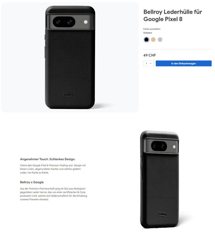 Bellroy Lederhülle für Google Pixel 8 (Neu und originalverpackt) in ...