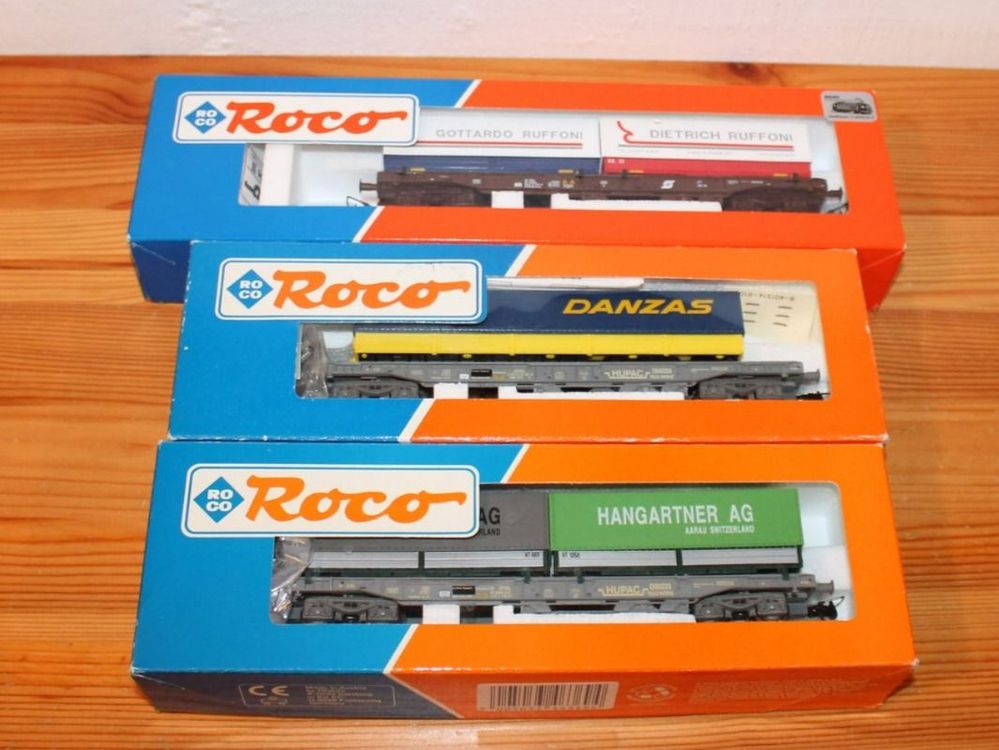 3 Stk Roco Güter Container Taschenwagen | Kaufen auf Ricardo