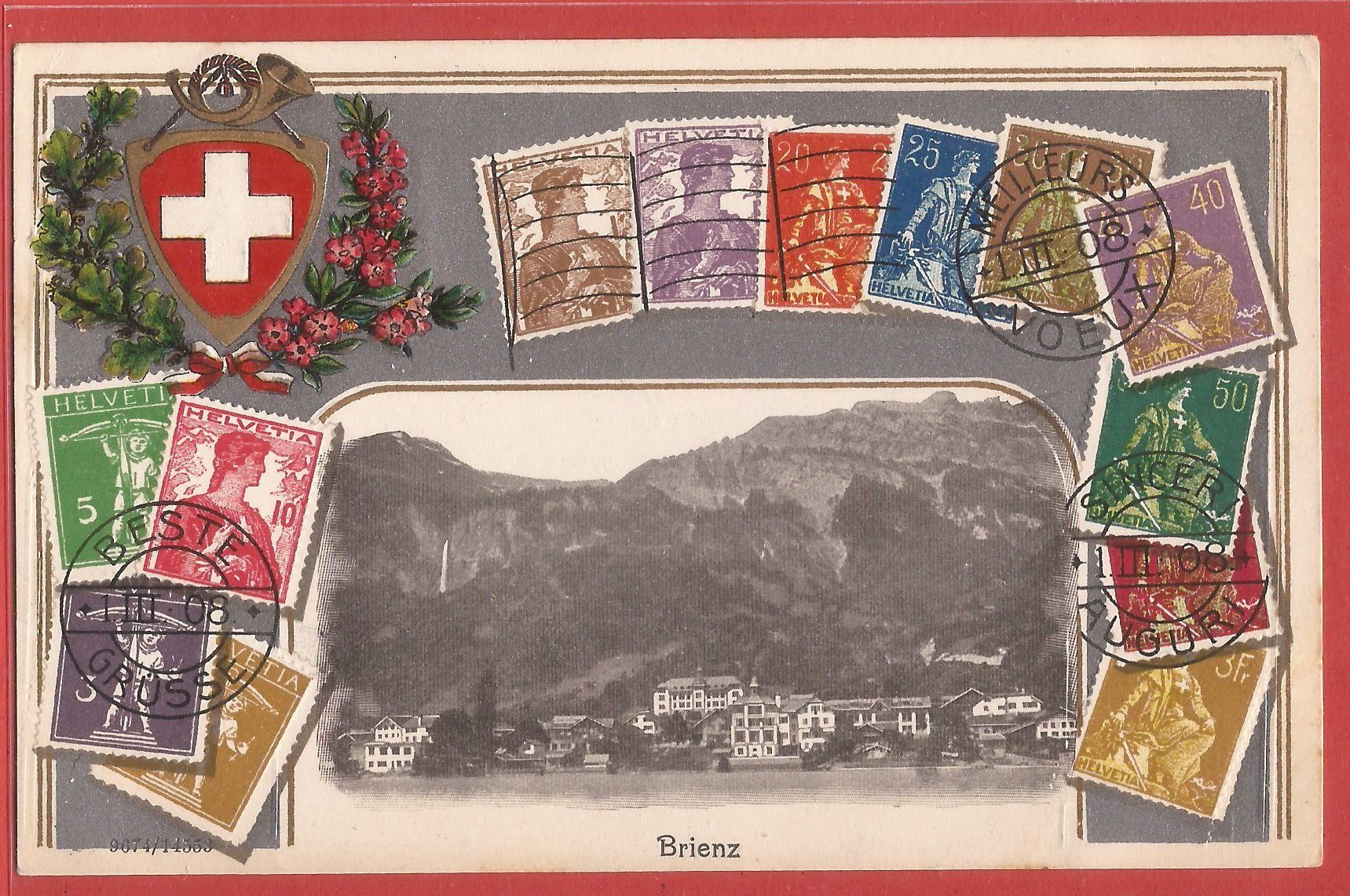 Brienz - Briefmarken Prägekarte - 1911 (Gebraucht) in Fislisbach für CHF 6 – mit Lieferung auf ...