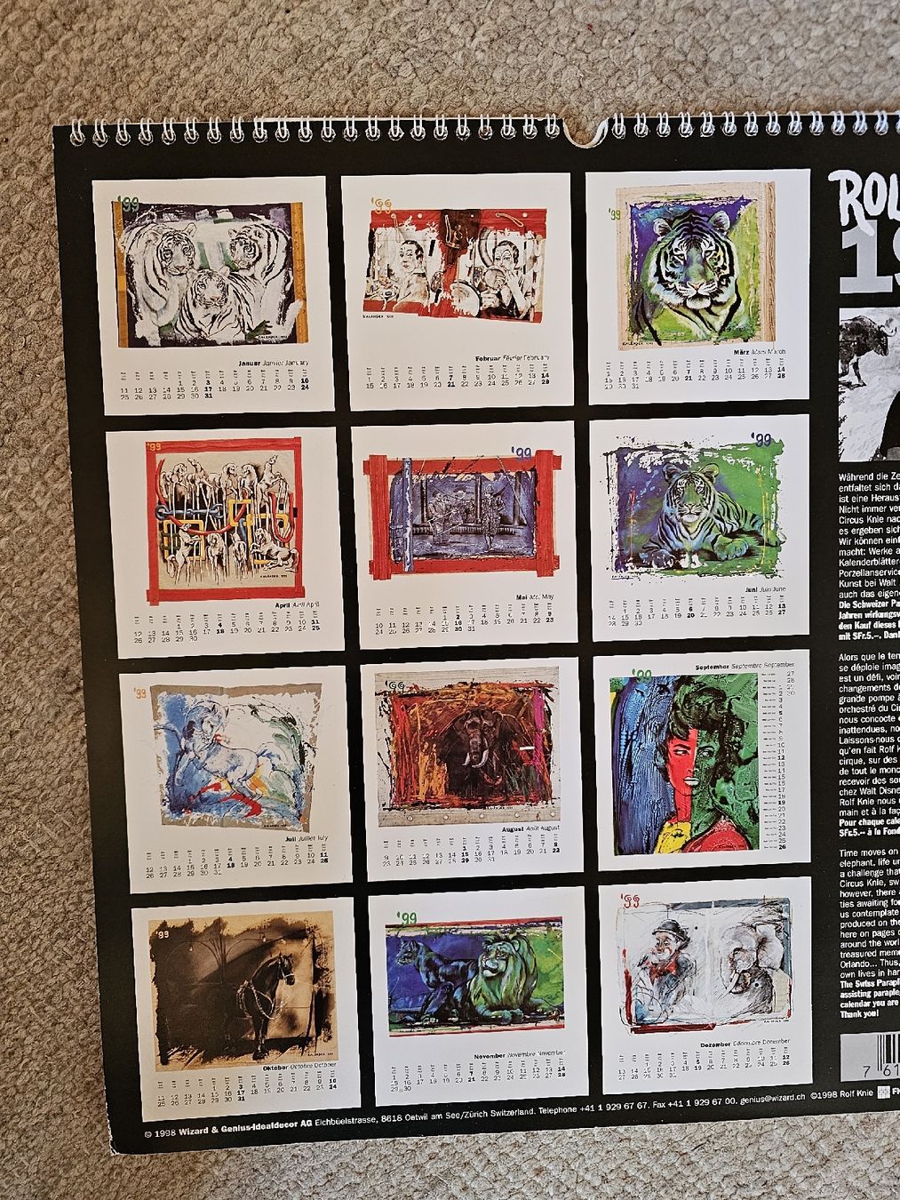 Rolf Knie Kalender 1996......2017, nicht vollständig (Gebraucht) in ...