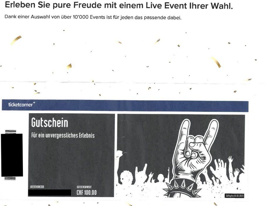 Gutschein Ticketcorner (Gebraucht) in Bassersdorf für CHF 75 – nur ...