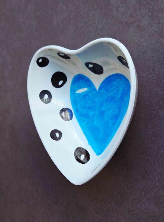 Handgefertigte Herzschale 💙🤍 Mini Bol Coeur Fait Main (Neu und ...