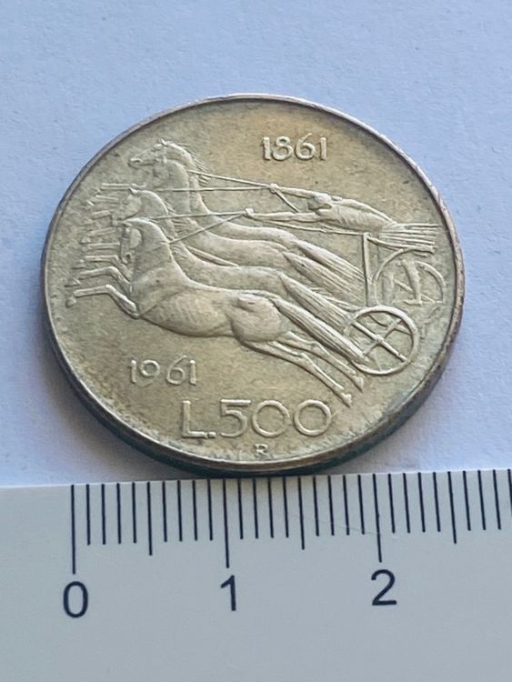 Silber Münze 500 Lire 1961 Italien Quadriga Silbermünze | Kaufen auf Ricardo
