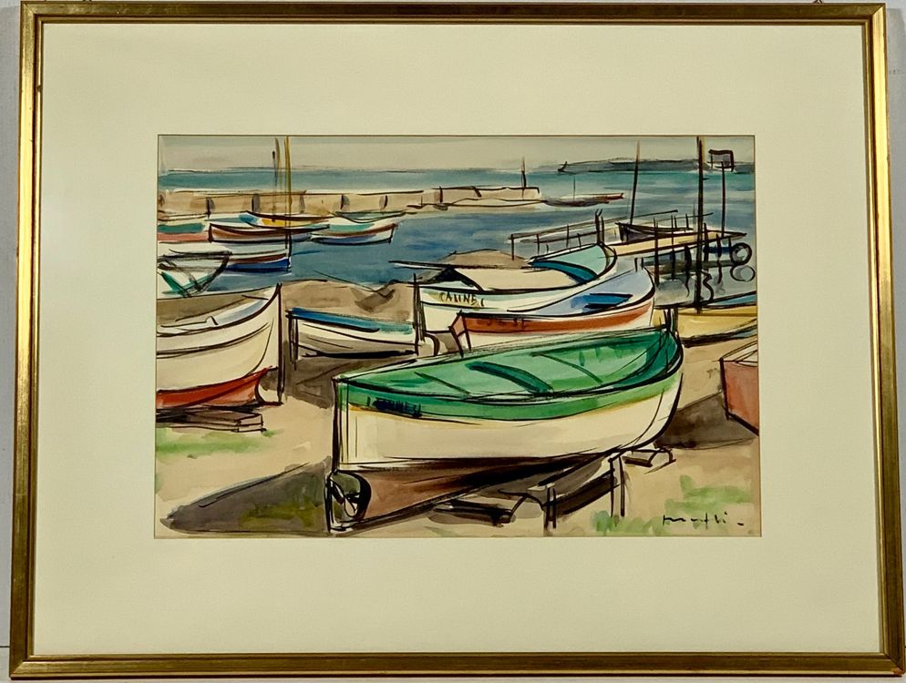Walter Mafli (1915-2017) Hafenszene Aquarell | Kaufen auf Ricardo