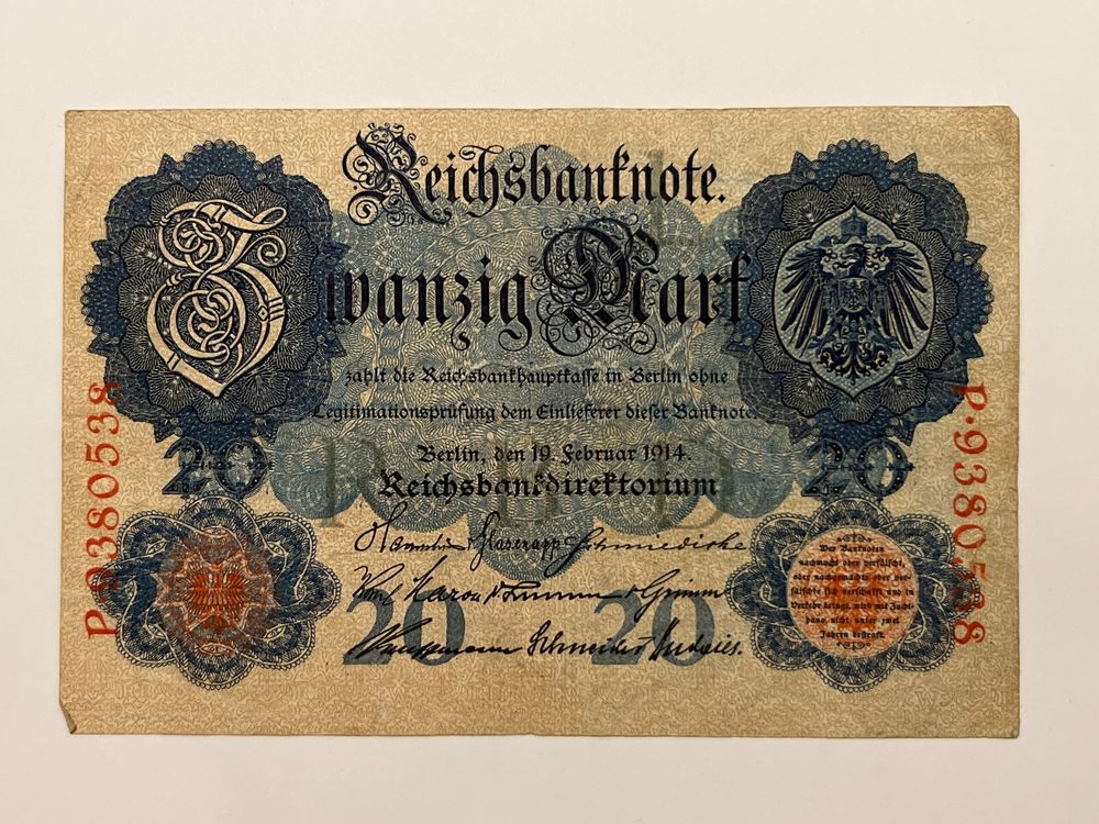 20 Zwanzig Mark Februar 1914 (Gebraucht) in Hergiswil NW für CHF 3.5 ...