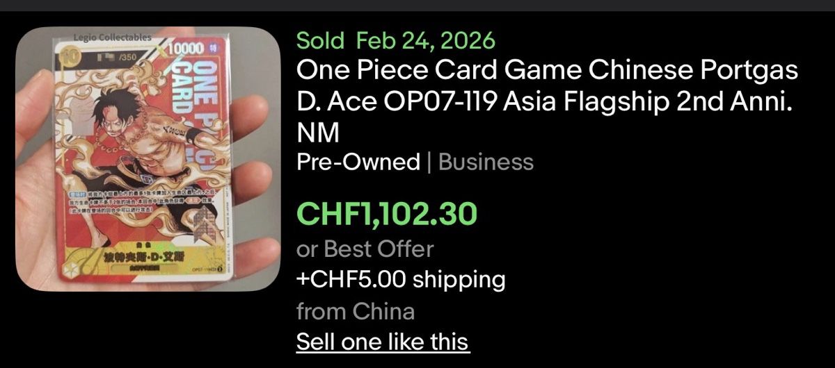 Portgas D. Ace Serialized Top Prize One Piece Chinese PSA 9 (Gebraucht ...