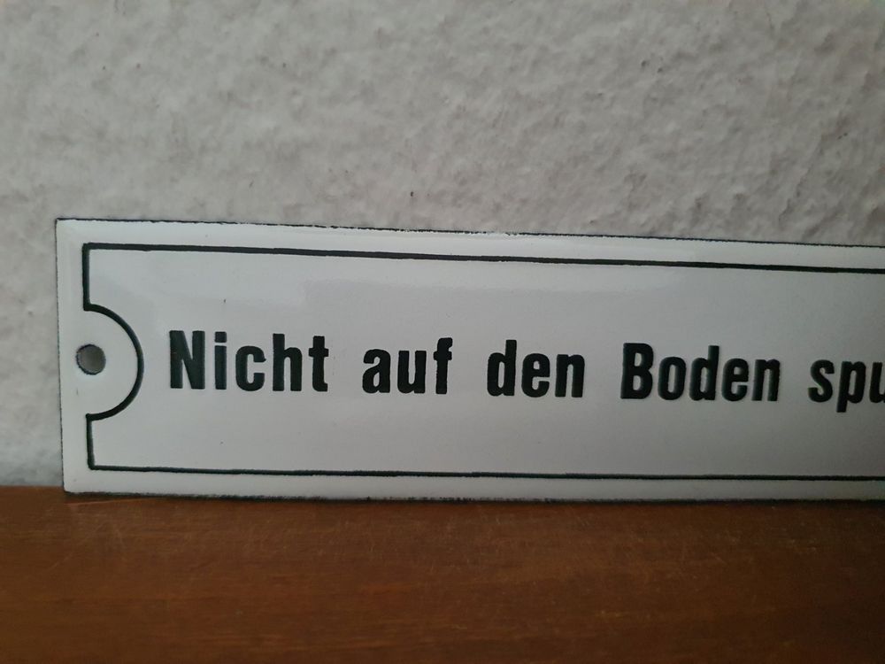 Emailschild Verboten spucken Bahn Zug Tram Emaille Schild | Kaufen auf Ricardo