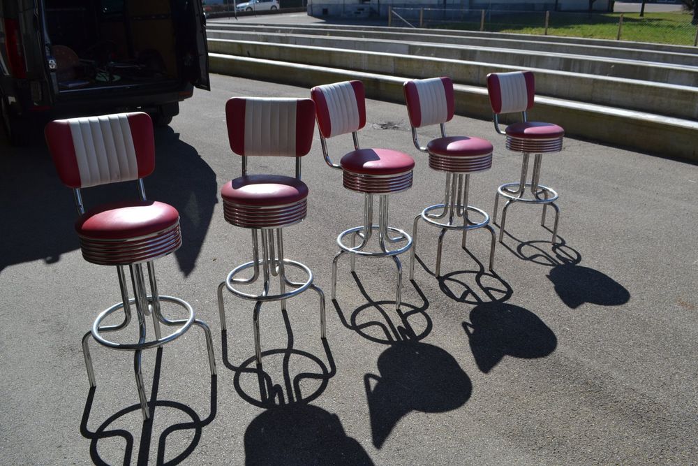 50er Jahre Barhocker Retro Diner Stil Chrom | Kaufen auf Ricardo