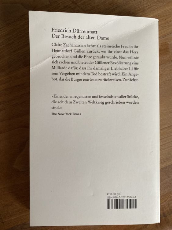 Der Besuch der alten Dame von Friedrich Dürrenmatt (Gebraucht) in ...