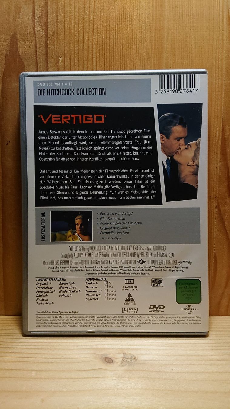 VERTIGO DVD von Alfred Hitchcock (Gebraucht) in Wilderswil für CHF 4.9 ...