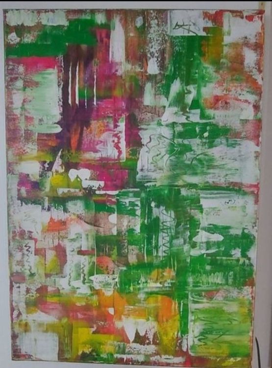 Bild, Frühlingsfarben, Unikat von mir selbstgemalt 50×70 (Neu (gemäss Beschreibung)) in Riehen ...