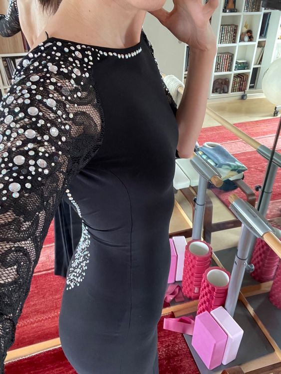 Fabulous evening dress with open back & lace sleeves - Tg.S (Gebraucht ...