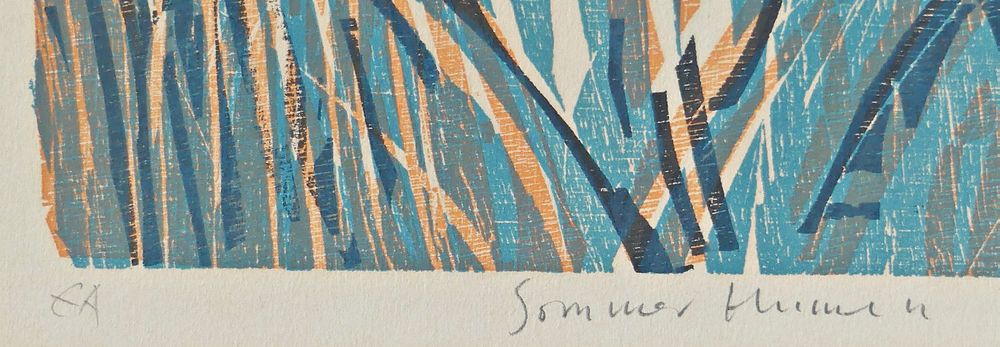 Andreas FELGER - Farbholzschnitt Sommerblumen Signiert | Kaufen auf Ricardo