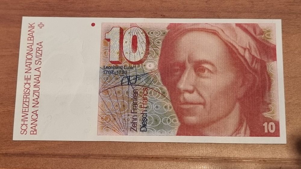 Note 10 CHF Euler - 1982 - UNC !! (Neu und originalverpackt) in Bure ...