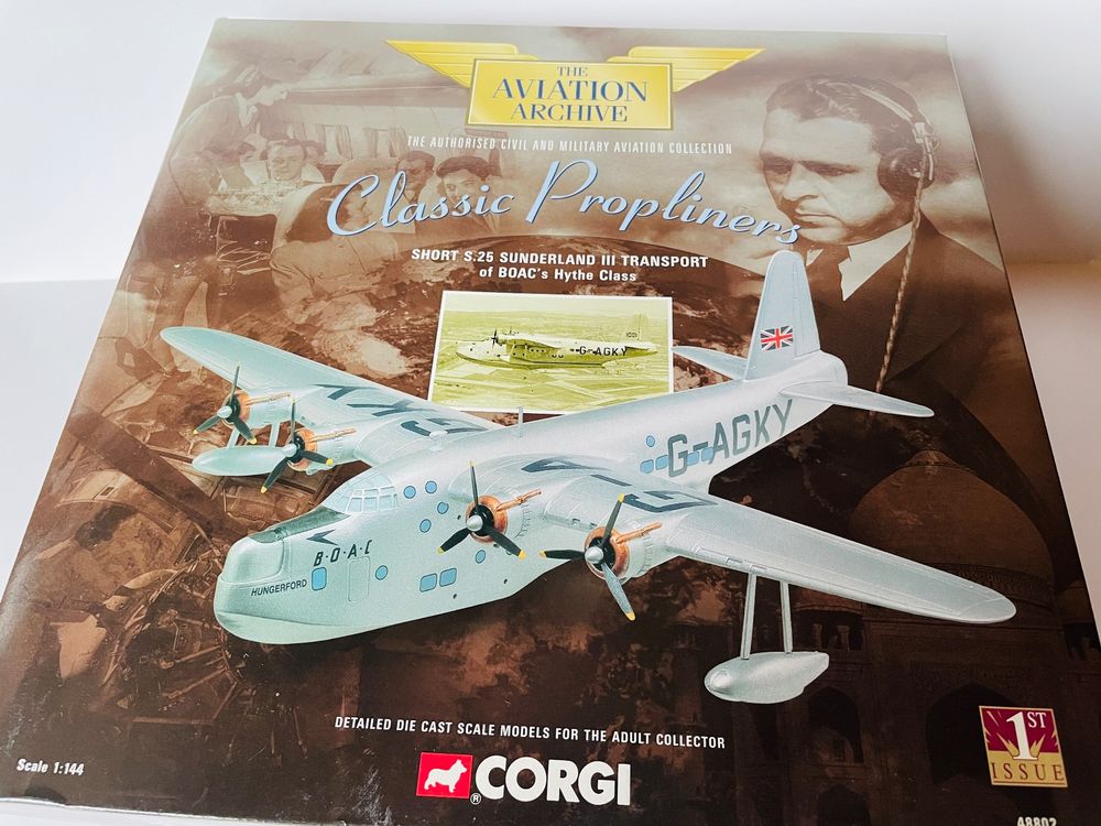 Short Sunderland Modell BOAC Flugboot Wasserflugzeug Corgi (Gebraucht ...