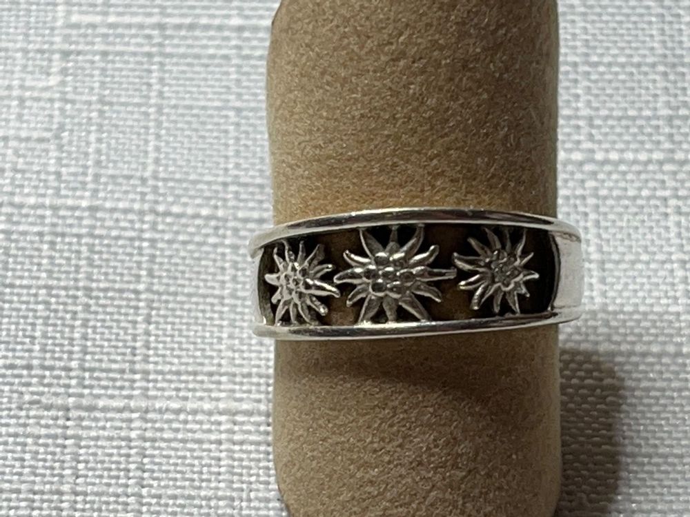 Ring 925 Silber Gr. 11, mit 3 Edelweiss (Gebraucht) in St. Peterzell ...