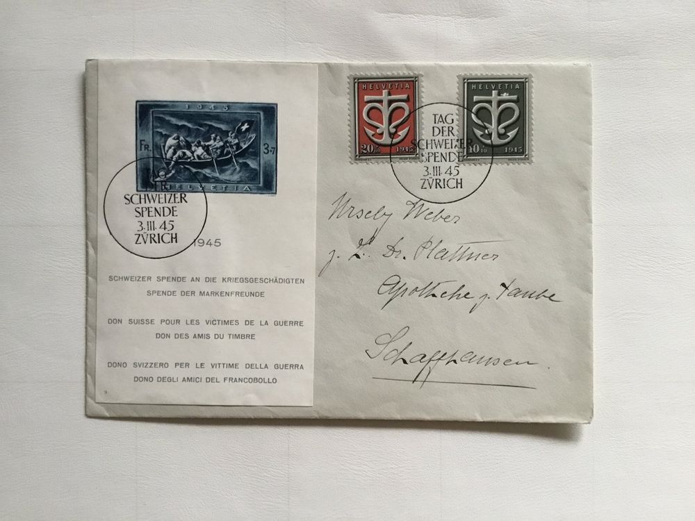 Spende Block 1945 (Gebraucht) in Echichens für CHF 60 – mit Lieferung auf Ricardo kaufen