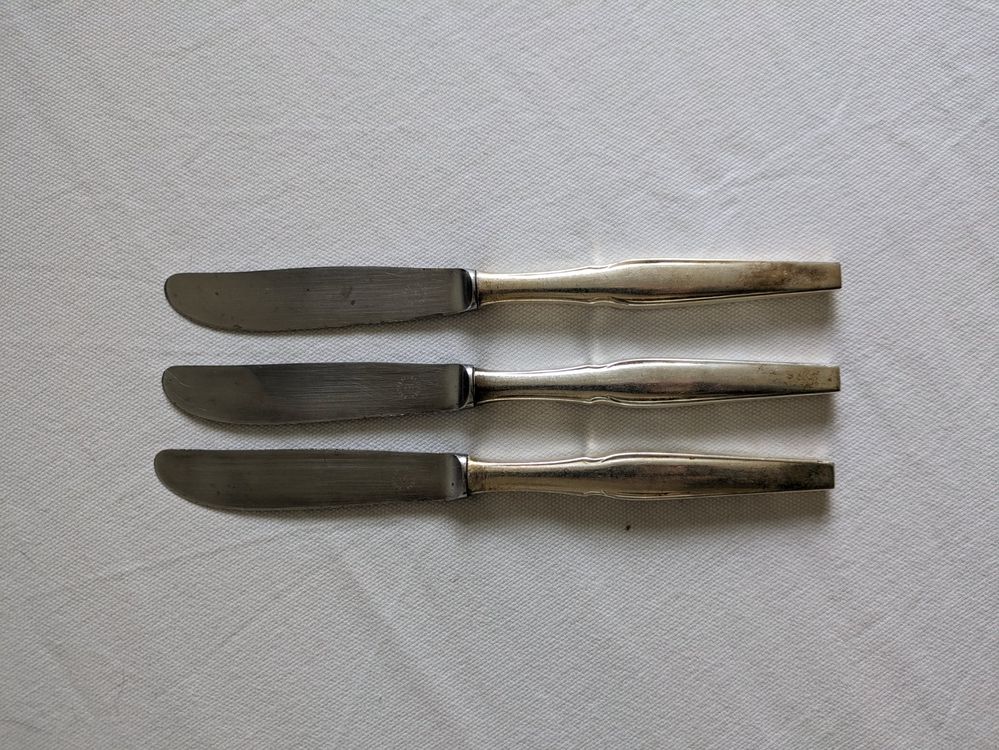 3 versilberte 90/215 Messer Klinge Rostfrei Solingen (Gebraucht) in ...