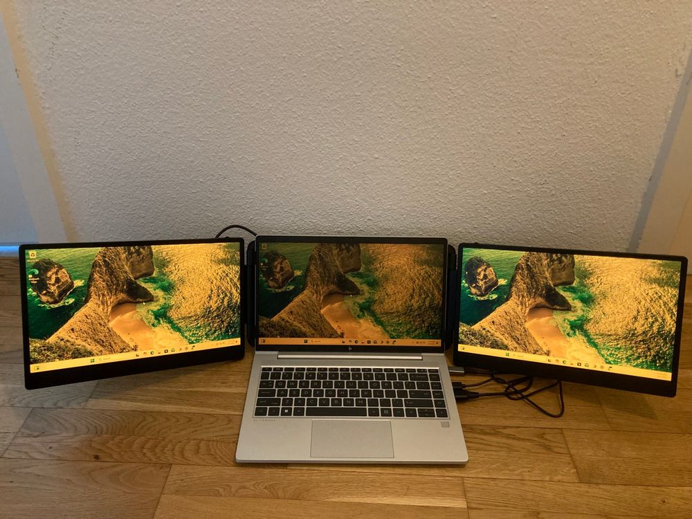 Tragbarer Monitor mit 2 Bildschirmen für Laptop - Homeoffice (Gebraucht ...