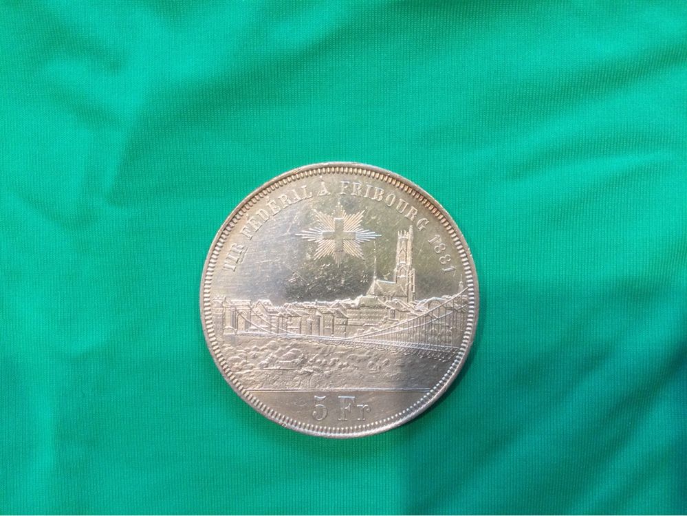 5 Fr Tir Fédéral Schützenfest FRIBOURG 1881 -1481 Superbe (Gebraucht) in Vesin für CHF 85 – mit ...
