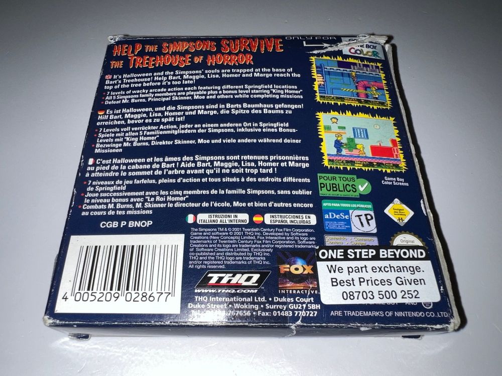GBC - Simpsons: Night of the living Treehouse of Horror OVP | Kaufen ...