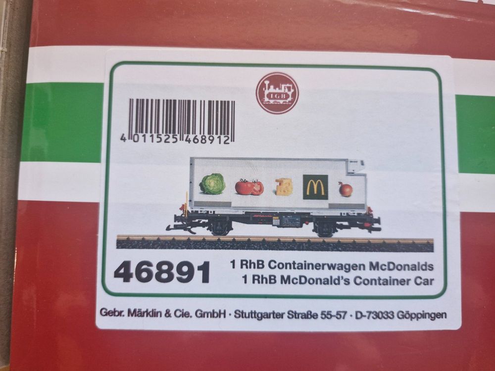 LGB RhB Containerwagen McDonald’s (46891) (Neu (gemäss Beschreibung ...