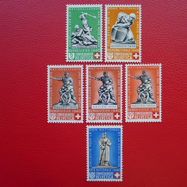 1940, Pro Patria: B3-B7 Serie postfrisch ** inkl. B5c (Gebraucht) in ...