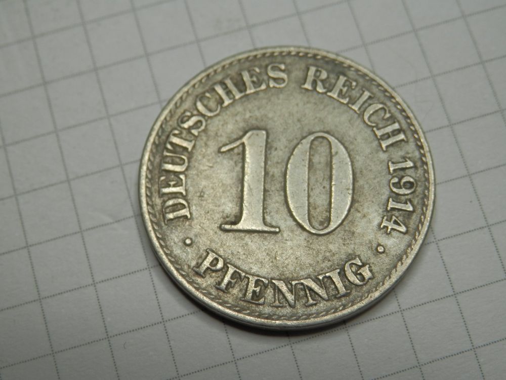 Deutschland 10 Pfennig, 1914 (Gebraucht) in Weiach für CHF 1 – mit ...
