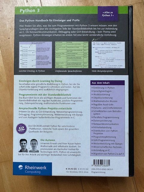 Python 3 - Das umfassende Handbuch - Top Zustand! (Gebraucht) in ...