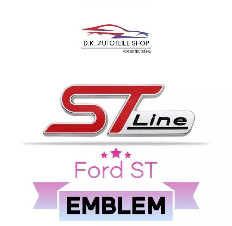 Ford ST Line Emblem Schriftzug Rot/Chrom | Kaufen auf Ricardo