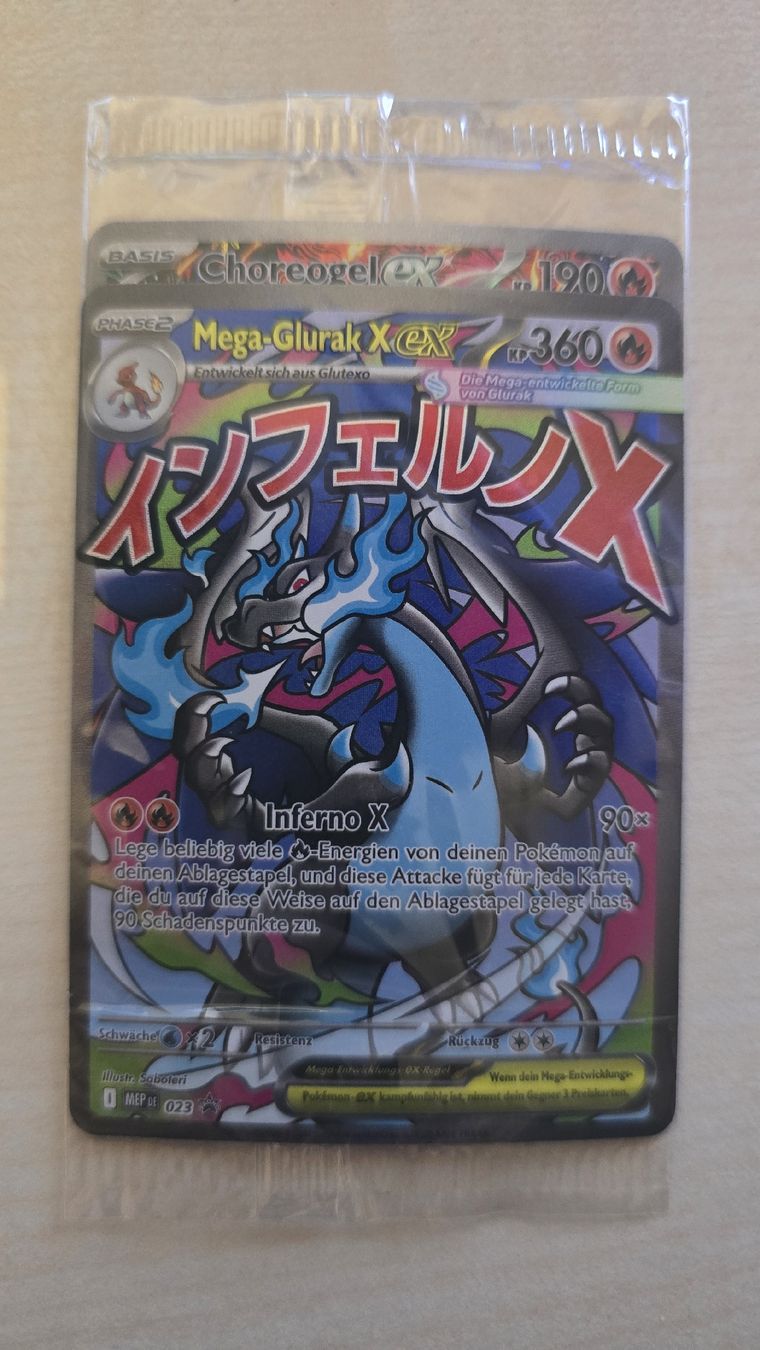 Mega-Glurak X ex und Choreogel ex Sealed Promo Pokemon Karte (Neu und ...