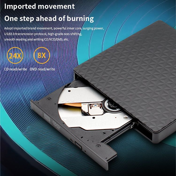 EXTERNES LAUFWERK - CD/DVD ROM BRENNER MIT USB + USB-C KABEL (Neu und originalverpackt) in ...