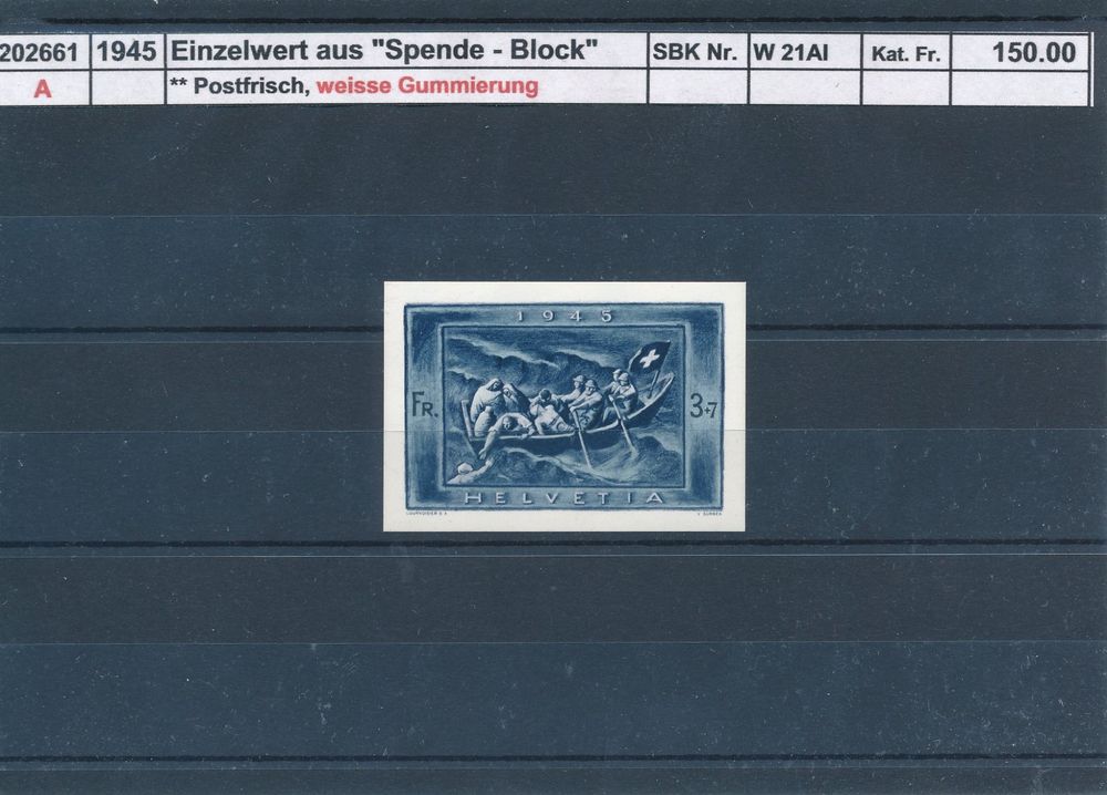 1945 Einzelwert aus "Spende - Block", weisse Gummierung (Neu (gemäss Beschreibung)) in ...