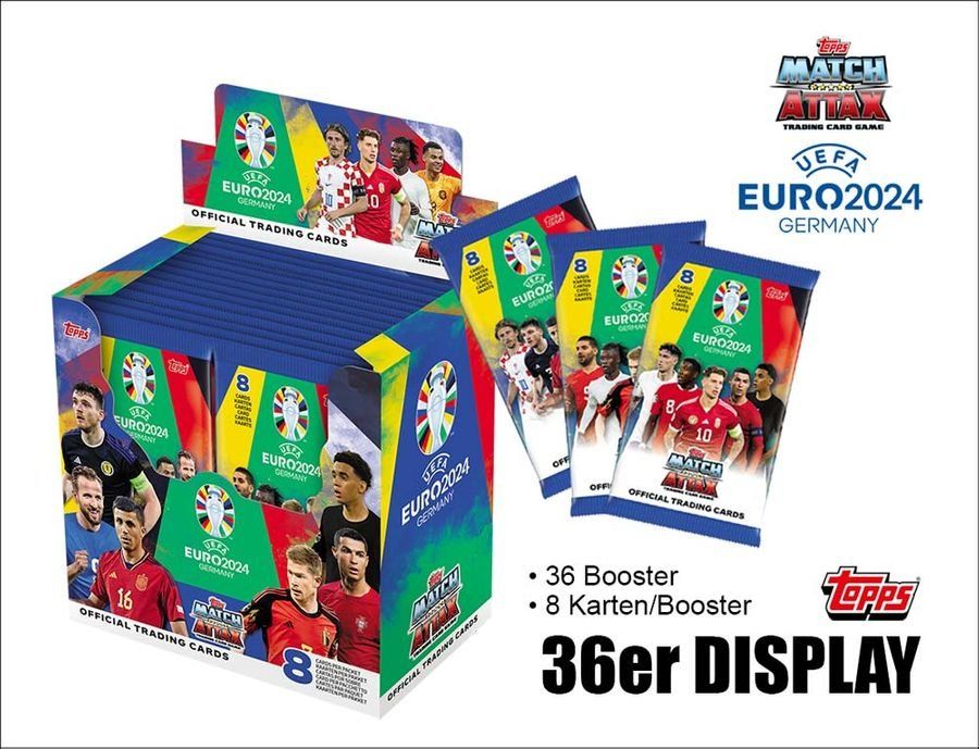 Topps UEFA Euro 2024 Match Attax Display Box (Neu und originalverpackt ...