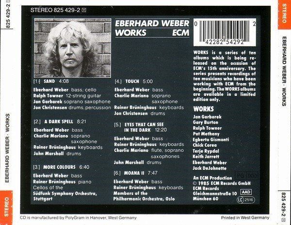 Eberhard Weber [ECM] with Jon Christensen, Charlie Mariano, (D'occasion ...