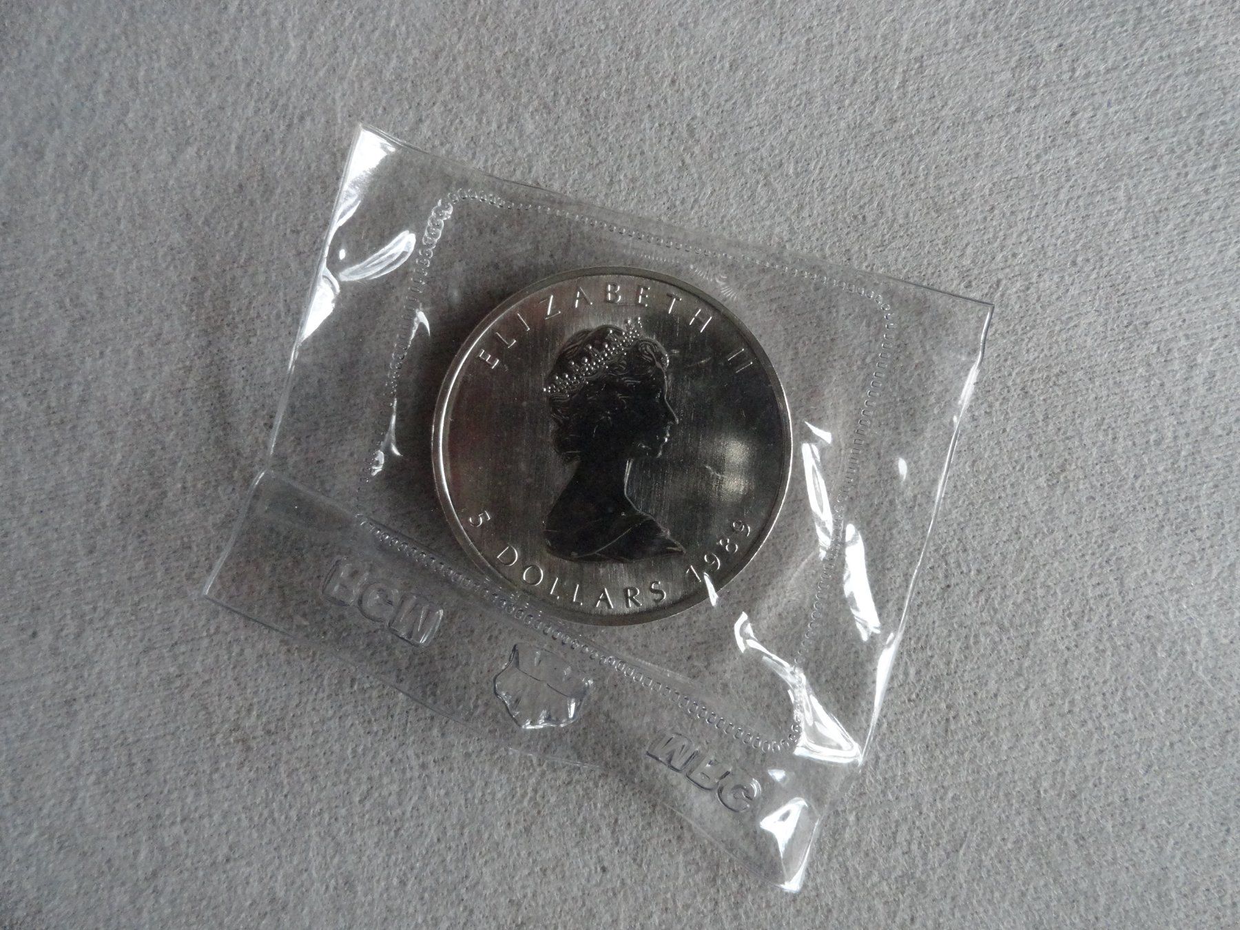 Silbermünze Kanada Maple Leaf 5 Dollars 1989 - Elizabeth II (Neu und ...