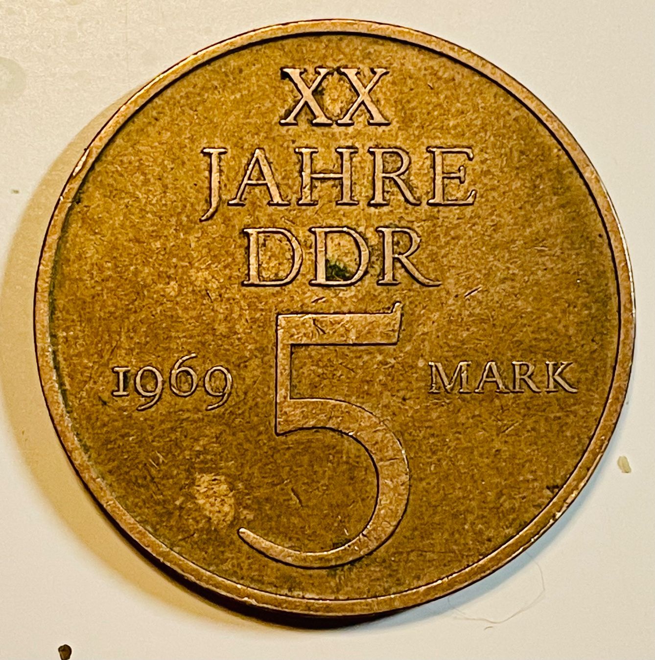 DDR 5 Mark Münze 1969 - XX Jahre DDR - Top Zustand! XF-40 (Gebraucht ...
