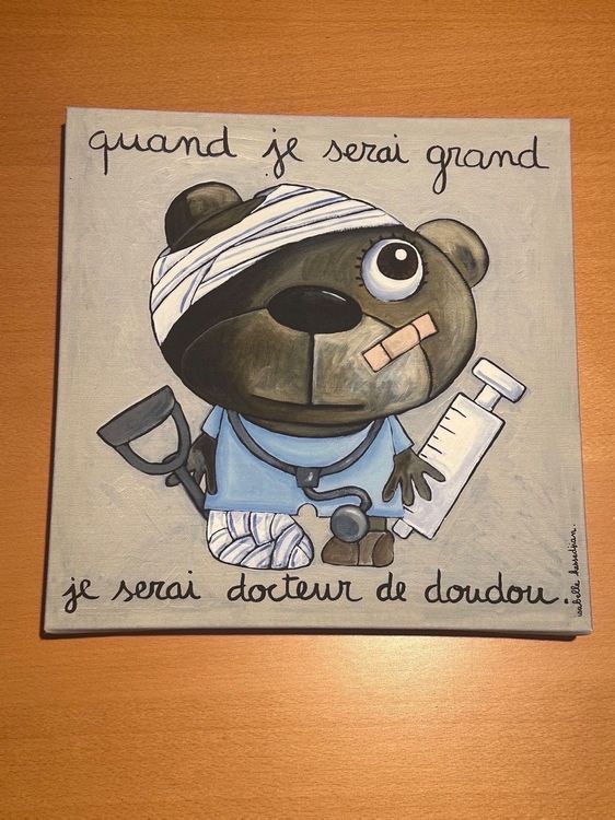 tableau quand je serai grand je serai docteur de doudou 30cm (Neuf ...