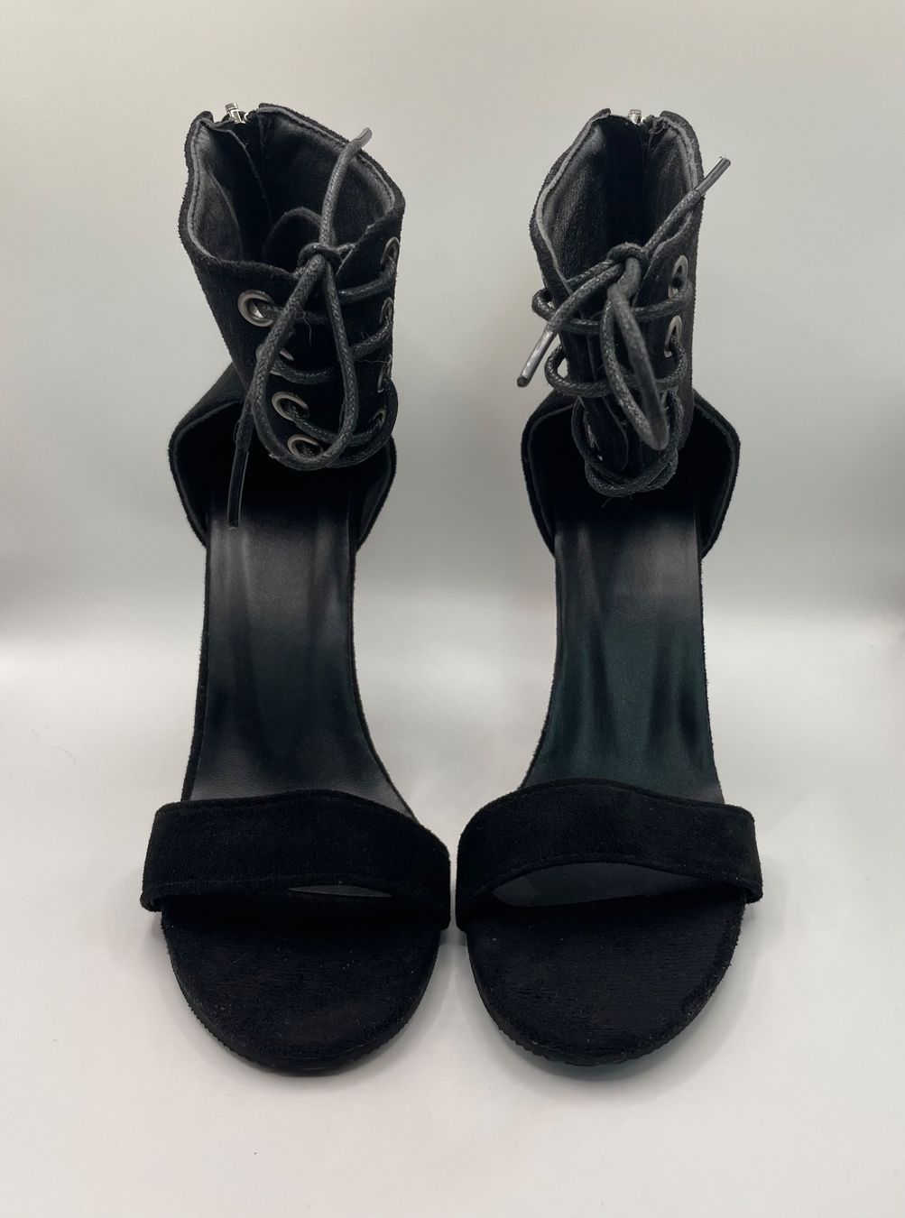 Black Lace-Up Stiletto Sandals High Heels EU 36 (Gebraucht) in Bubikon ...