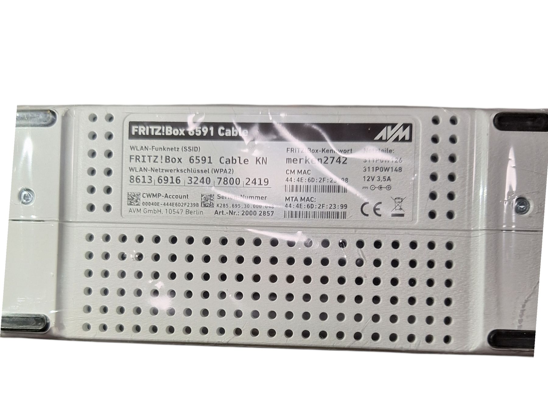 FRITZ!Box 6591 Cable – Neu, nur in Folie – Ohne Zubehör (Neu und ...