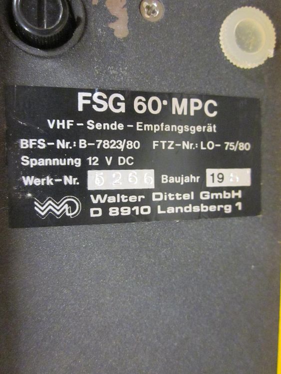 DITTEL FSG 60-MPC CB Radio Vhf Aéroportée | Kaufen auf Ricardo