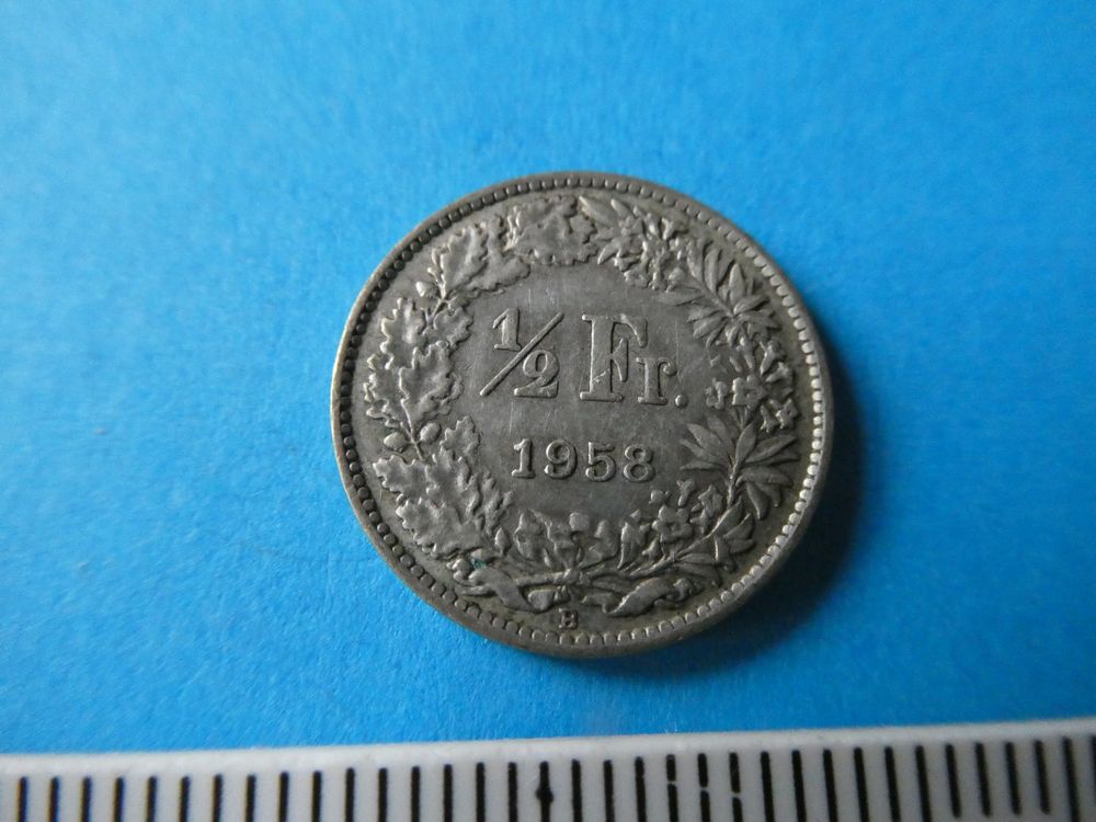 Schweiz 1958, 1/2 Franken - Silber (Gebraucht) in Hinterforst für CHF 2 – mit Lieferung auf ...