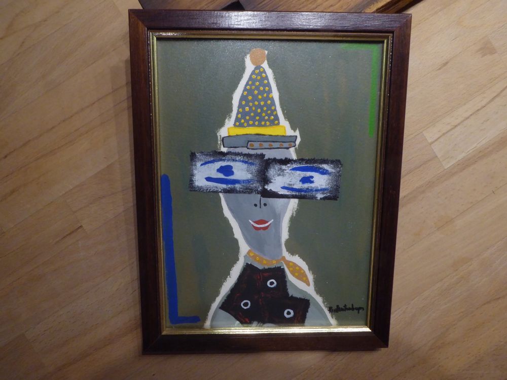 Kurt Lustenberger - Outsider Art - Grauer Clown - Signiert (Neu (gemäss ...
