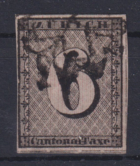 Schweiz 1843: Zürich 6 (Kat. 2S) - Befund - Kat. 2500.-- (Gebraucht) in ...